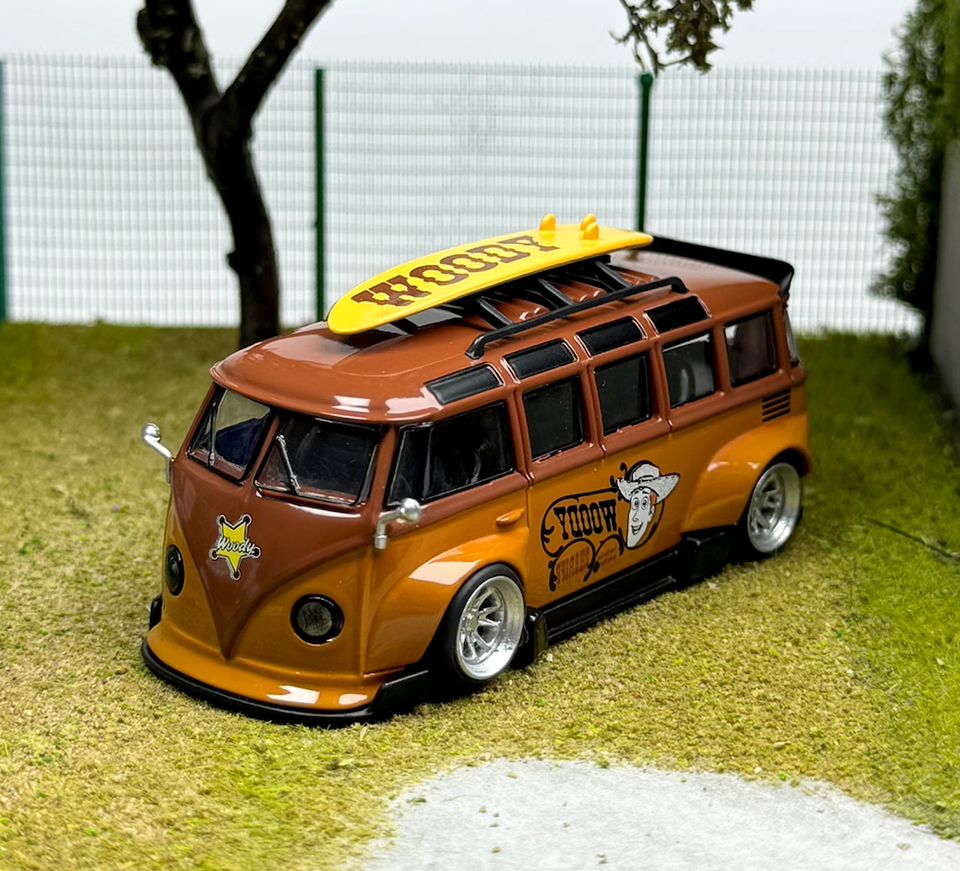 GB LMLF 1:64 Brown VW T1 RWB Van Bus Camper Kombi Model Diecast Collect ...