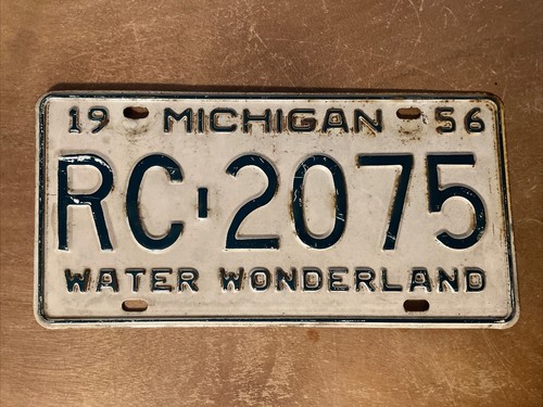 1956 Michigan License Plate Water Wonderland # RC-2075 | eBay