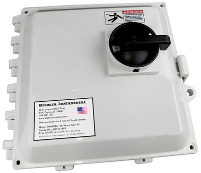 60 Amp Fused Circuit Breaker Disconnect Switch 208/230/480V Nema 4X UL ...