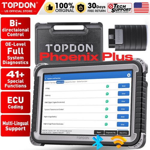 Topdon Phoenix Plus Active Test Online Coding Diagnostic Scanner Tool ...