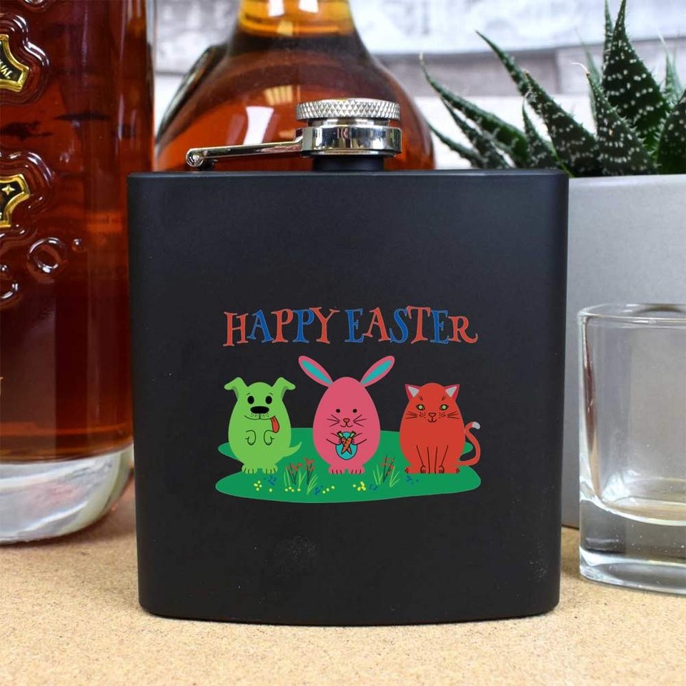6oz (170ml) 'Happy Easter Eggs' Pocket Hip Flask (HP00036997) | eBay