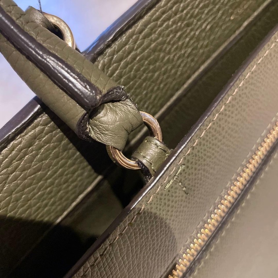 Furla Green Leather Handbag 3-Way Satchel Purse Women's Excellent ...