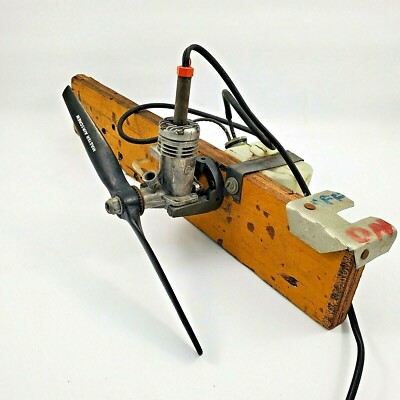 Vintage 1954 Fox 35 Model Aircraft Engine on Break-In Board From Gramps ...