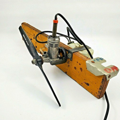 Vintage 1954 Fox 35 Model Aircraft Engine on Break-In Board From Gramps ...