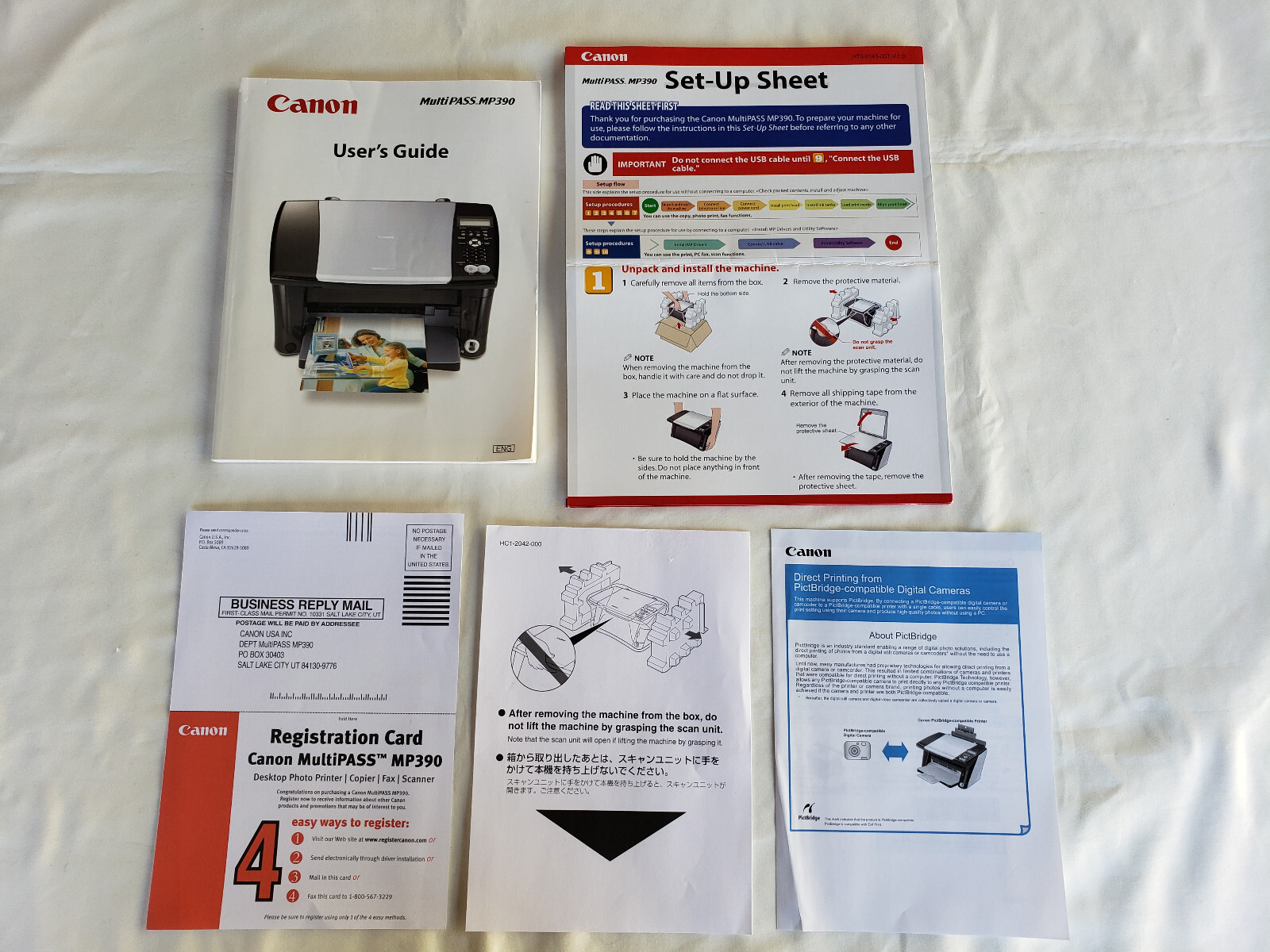 Canon MultiPass Printer MP390 User's Guide/Owner's Manual HT1-2237-00T ...