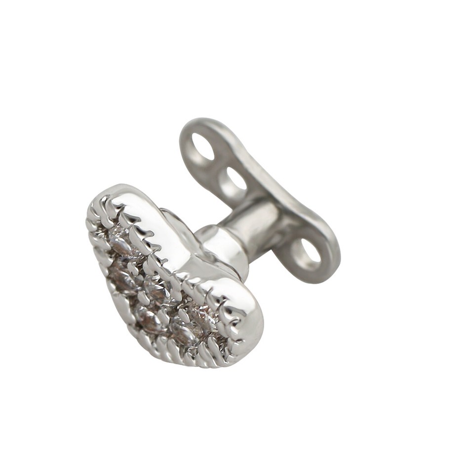 Titanium Dermal Piercing Micro Heart Dermal Anchor Top Skin Diver Body ...