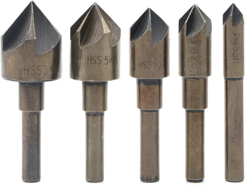 5Pcs Countersink Drill Bit Set High Speed Steel Counter Sinker Drill ...