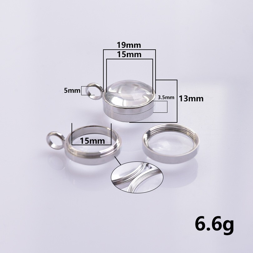 FLOATING CHARMS LOCKET LIVING MEMORY SPHERE PENDANT STAINLESS STEEL Key ...