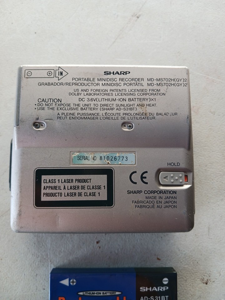 Faulty Sharp Portable Minidisc Recorder MD-MS702 | eBay