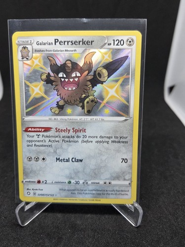 Galarian Perrserker SV087/SV122 Shining Fates Baby Shiny Holo Pokemon ...