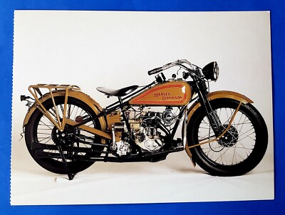 Postcard Gold 1932 Harley Single Cylinder Motorcycle 6.45"x4.75" | eBay