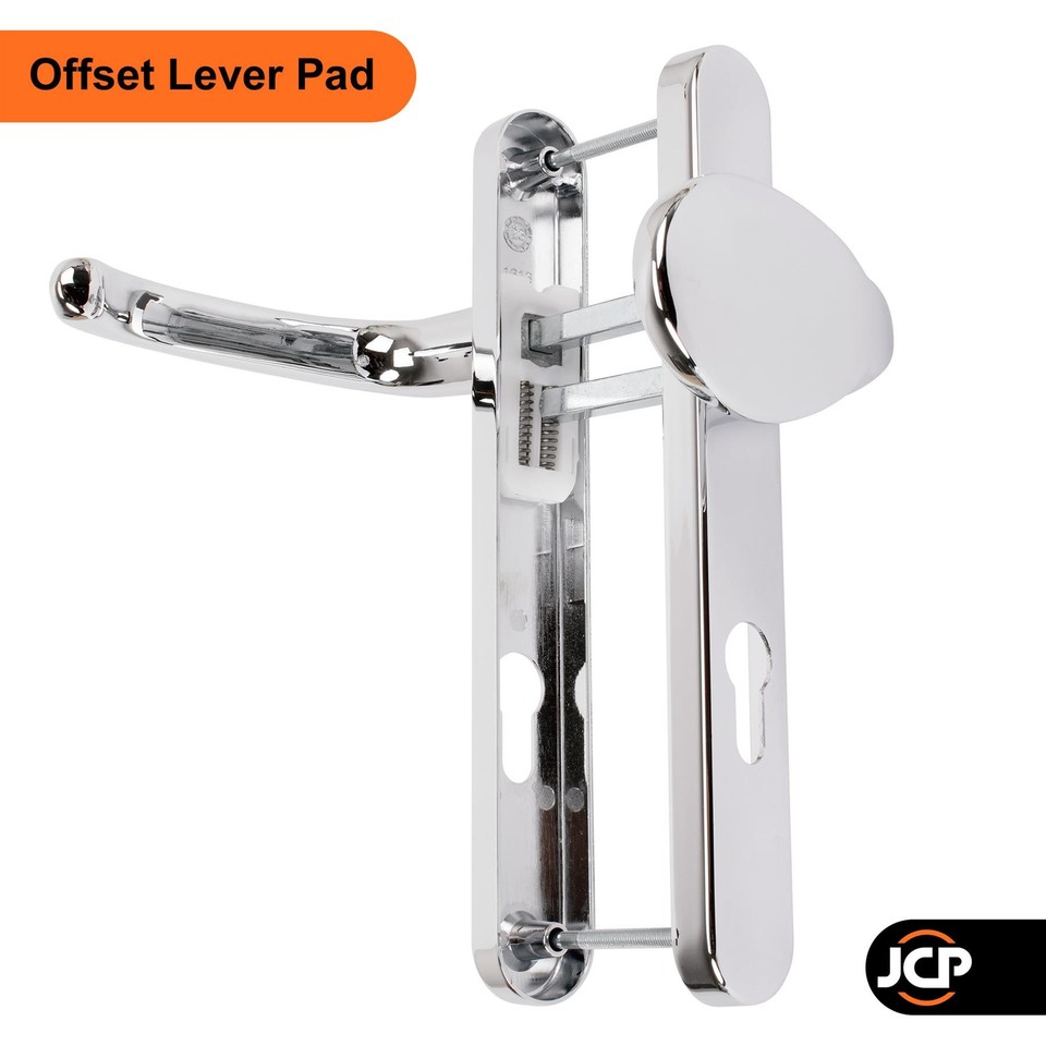 UPVC Lever Pad Door Handle Offset Pair 92PZ 70PZ 203mm Fixings Sprung ...