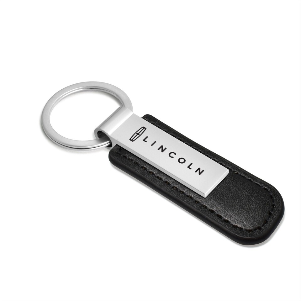Lincoln Black Leather Strap Key Chain | eBay