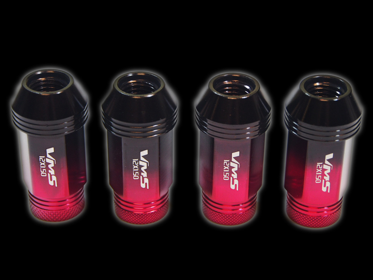 VMS 20PC CORVETTE C4 C5 C6 C7 48MM PREMIUM LUG NUTS 12X1.5 RED BLACK ...