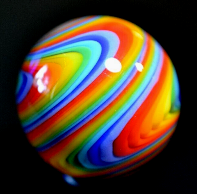 JAY SLACK GLASS MARBLE/1.443"-LOBED RAINBOW ARRAY-LILAC,LAVENDER,MINT ...