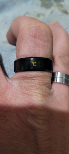 UK Smart Intelligent Steel Temperature Display Ring Magic Emotion Mood ...