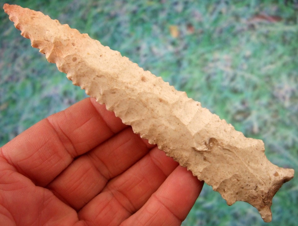 Large Super Fine Serrated 5 7/8 inch Missouri Dalton Point with COA Arrowheads | eBay