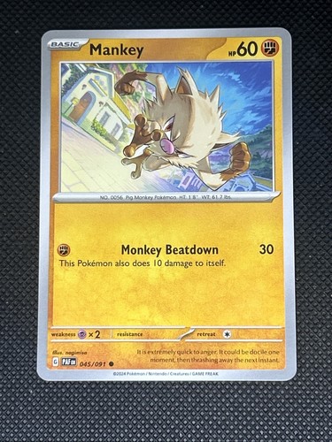Mankey 045/091 Pokemon Sv: Paldean Fates Non Holo | eBay