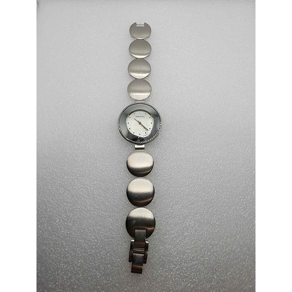 Hugo Boss Silver Disc Disk Circle VTG Bracelet Polka Dot Modern Art ...
