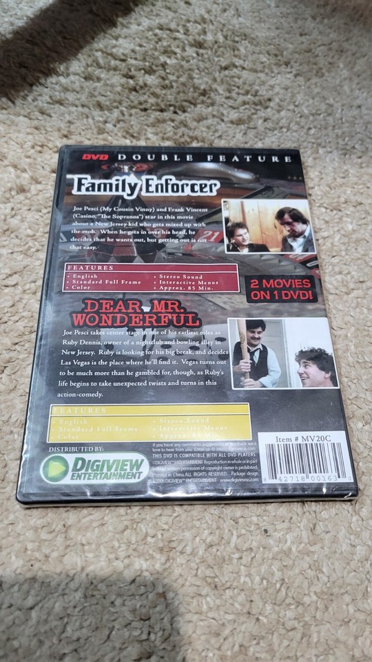 DVD Double Feature Joe Pesci Family Enforcer & Dear Mr. Wonderful DVD ...