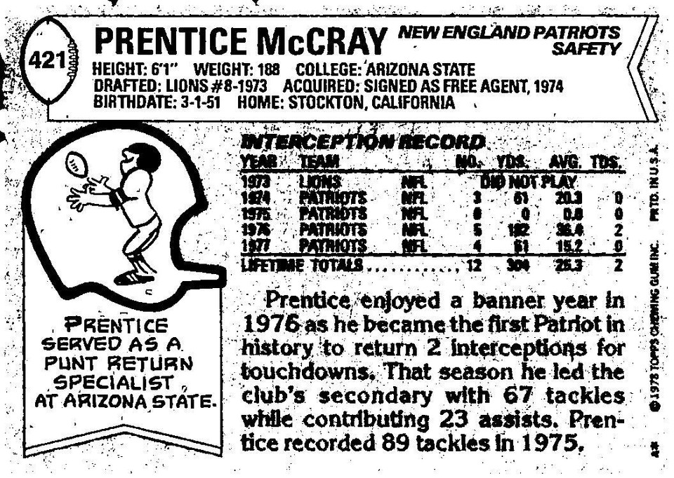 1978 Topps #421 Prentice McCray | eBay