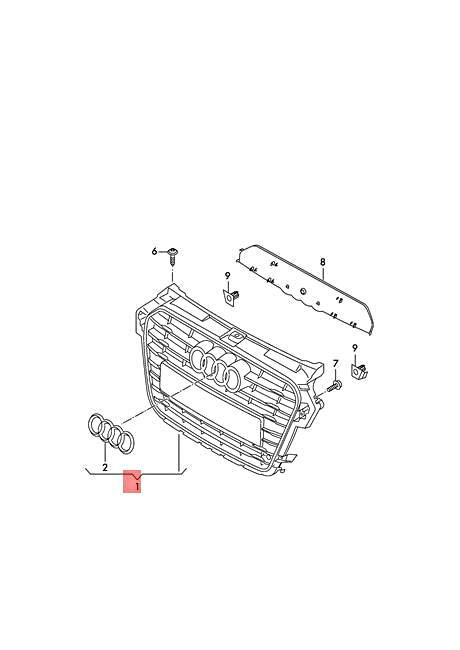 Genuine AUDI A1 8XF 8XK Radiator Grille Black 8XA853651BVMZ | eBay