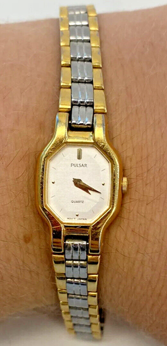 Vintage Pulsar Womens Watch Two Toned Octagon Face Stainless Steel ...