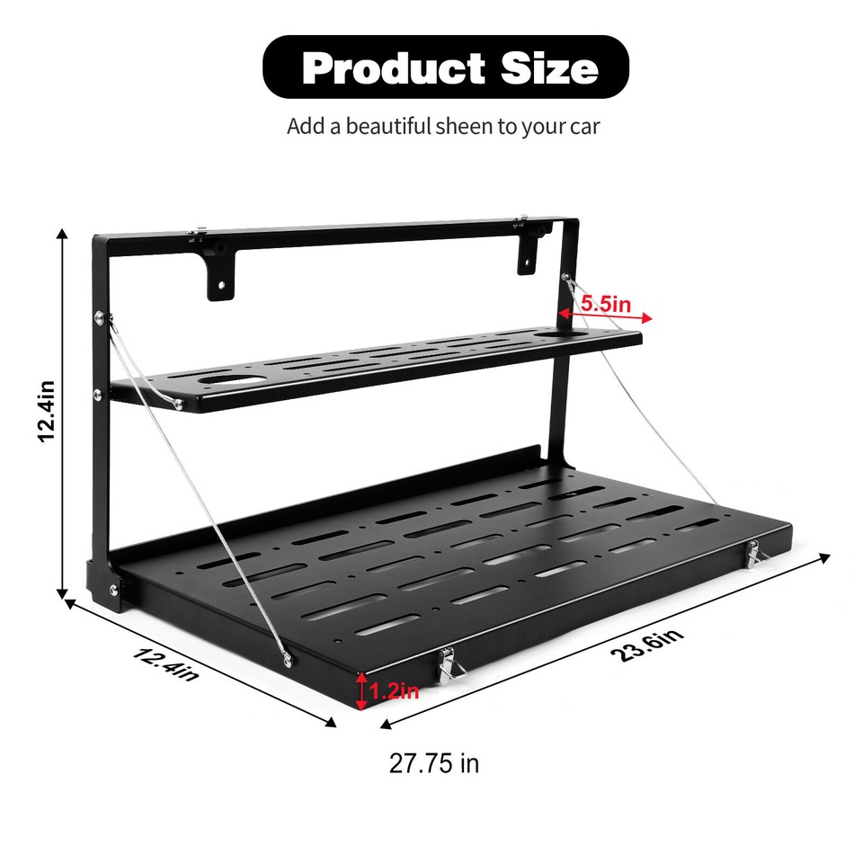 DUAL-Layer Tailgate Table Shelf Panel For Jeep Wrangler JL 2018 19 20 ...