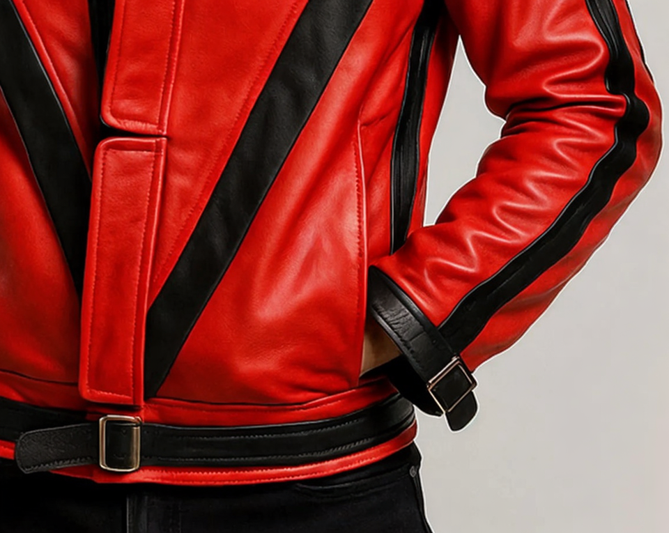 Michael Jackson Thriller Jacket | MJ Red Leather Costume | 80s Pop Star Outfit | eBay UK