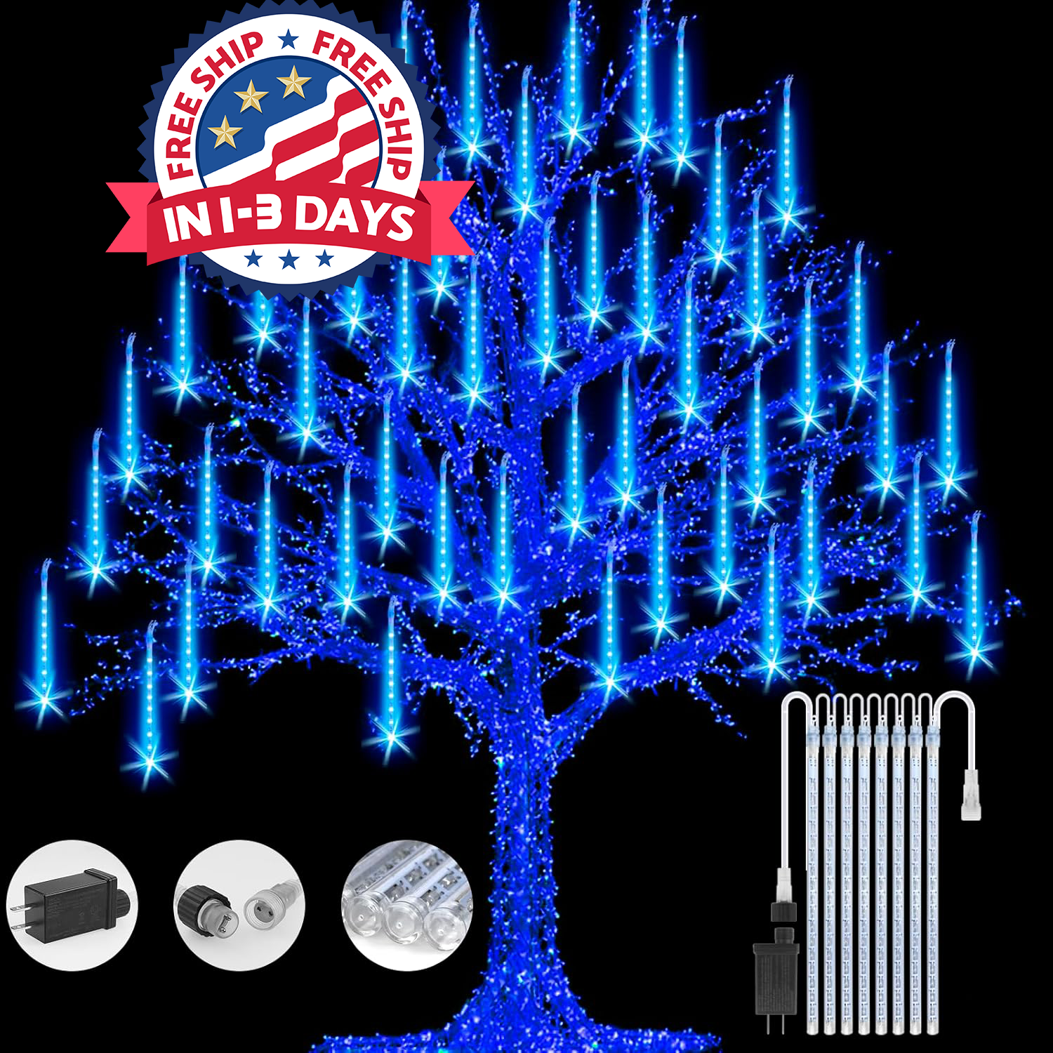 Luces Para Exterior De Navidad 288Led Carámbanos luces de lluvia de meteoros, | eBay