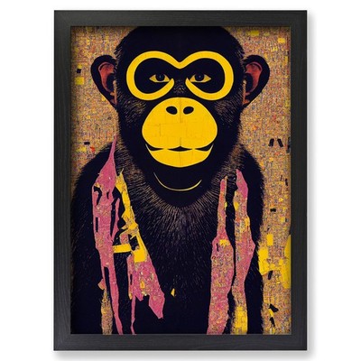Framed Monkey Abstract Wall Art Canvas Print Poster Picture, Home Decor ...
