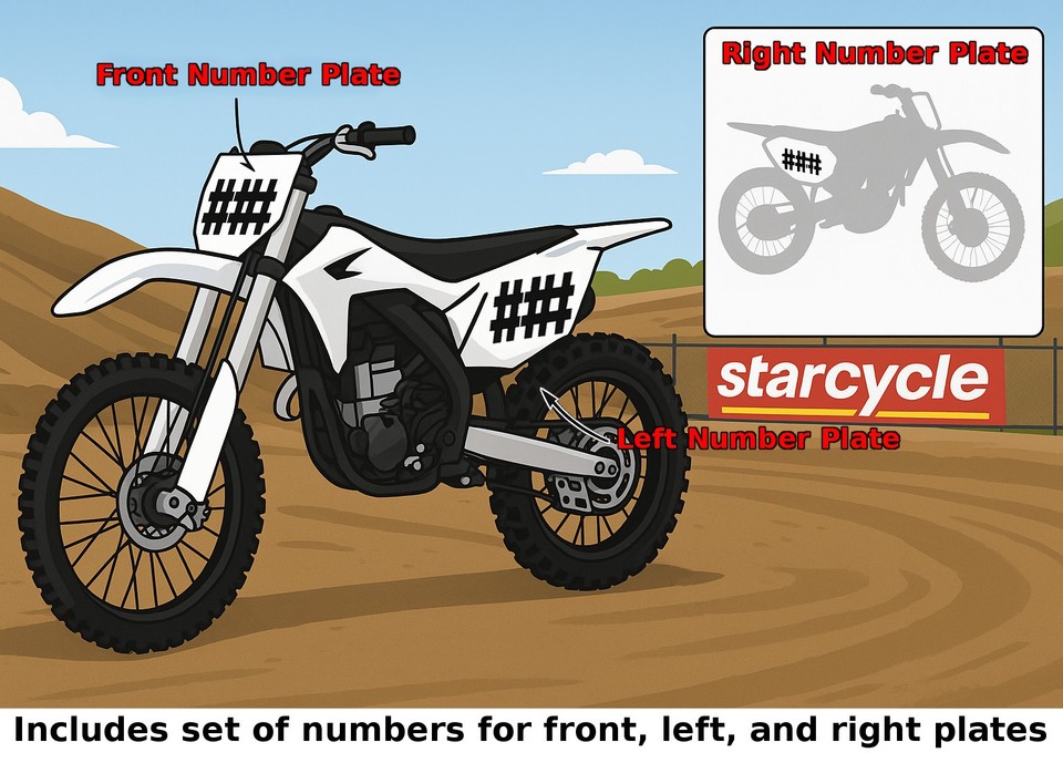 "#489" 4" Tall Black "Extreme" Stick-On Race Numbers - 3 Pack Dirt ...