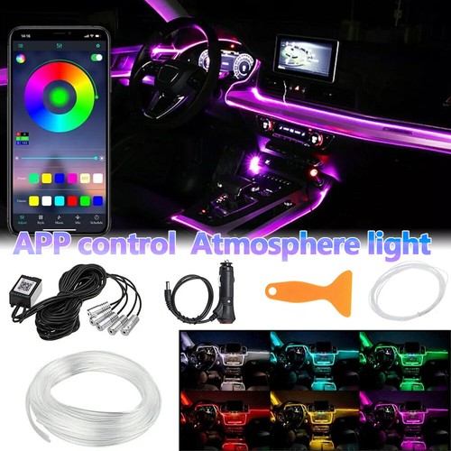 6M Car RGB Interior Ambient LED Strip Light APP Music Control ...