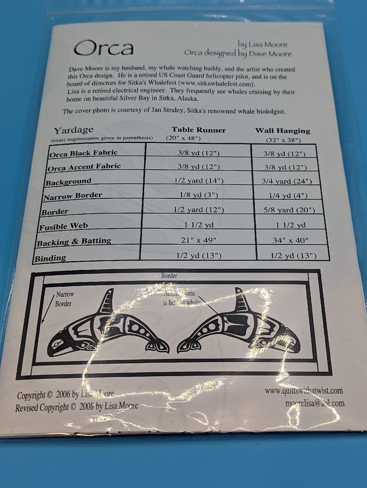 Orca Table Runner/ Wall Hanging By Lisa Moore Quilts With A Twist NEW ...