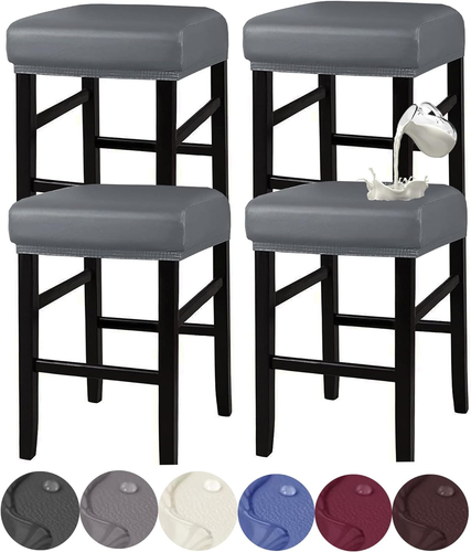 Stool Covers Rectangle, Stretch Waterproof PU Rectangle Bar Stool ...