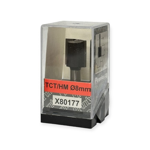 Piranha X80177 8mm HM/TCT Straight Twin Flute Router Bit Cutter D:18mm ...