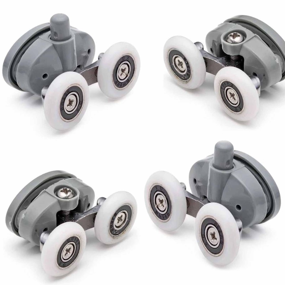 4 x Twin Shower Screen Door Rollers Runners Wheels 25mm Replacement UK ...