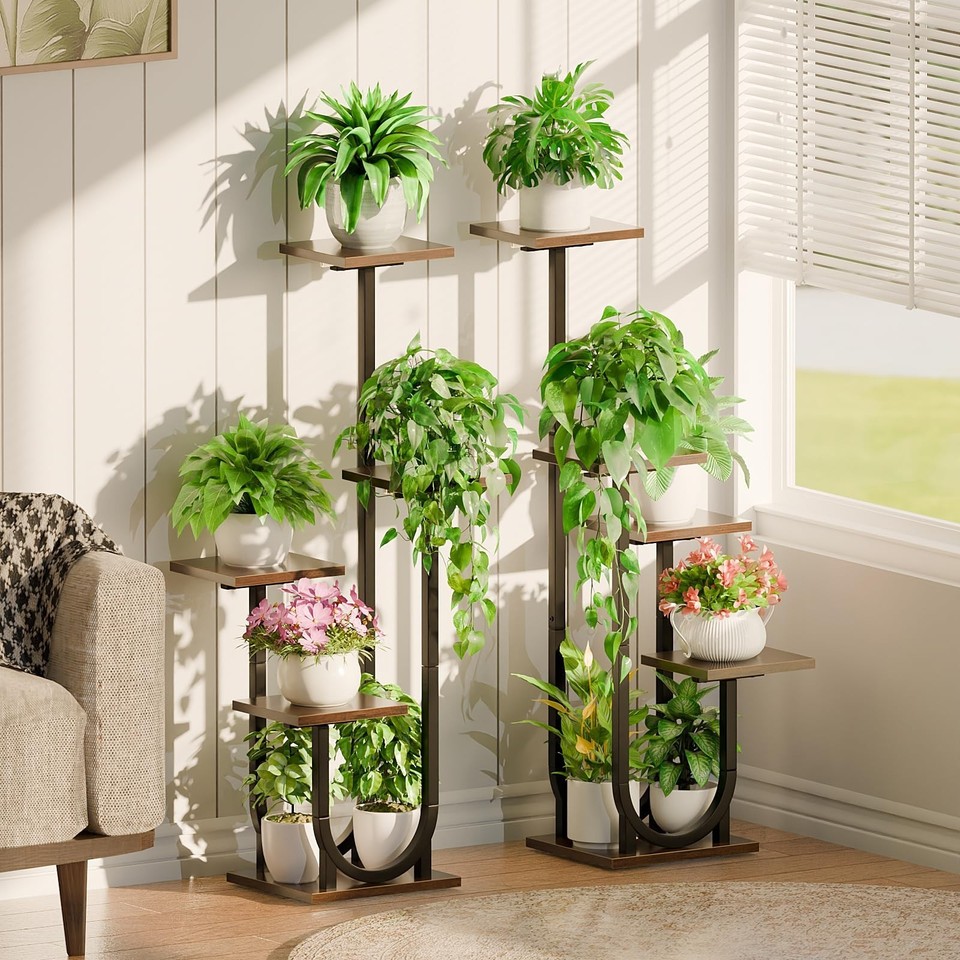 Plant Stand Indoor with Grow Lights, 2 Pack 5 Tiered Plant Shelf Indoor ...