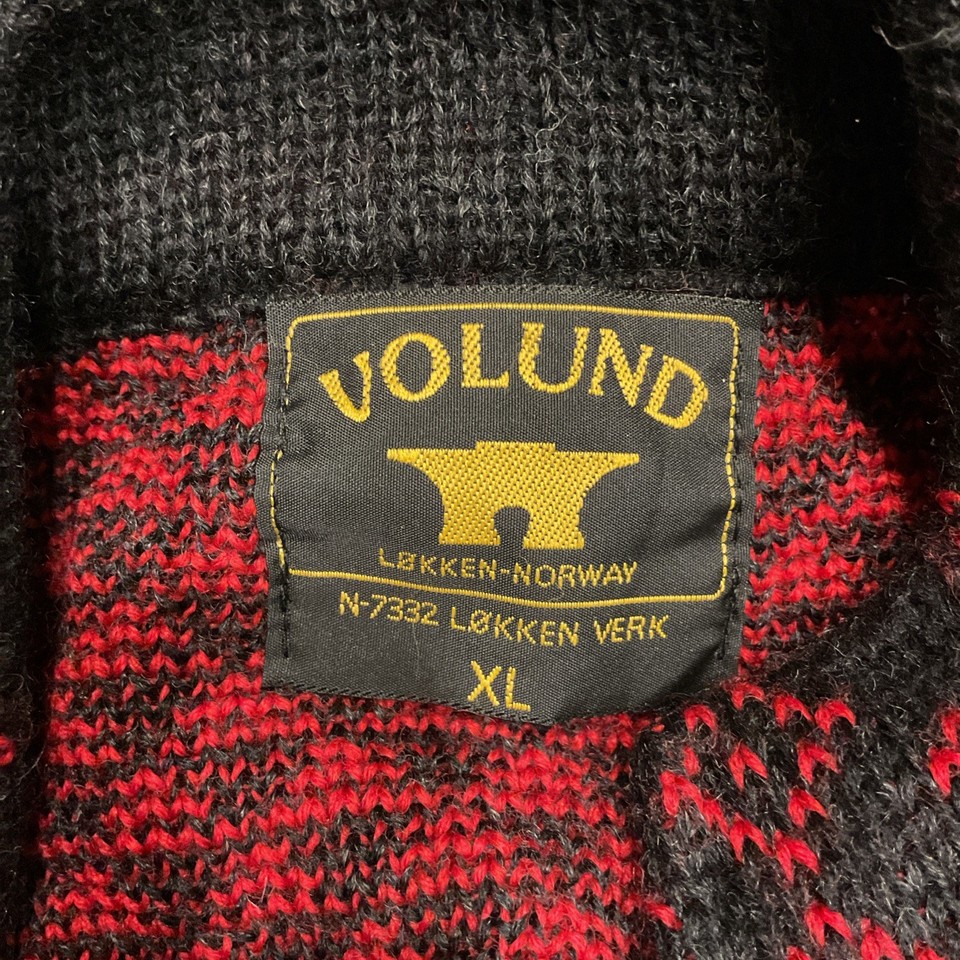 Vintage Volund Norway Women's Lambs Wool Sweater Red Black Silver ...