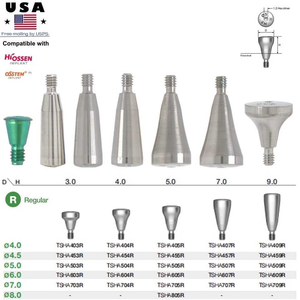 5Pcs US Dental Healing abutment Cap compatible with Osstem TS Mini ...