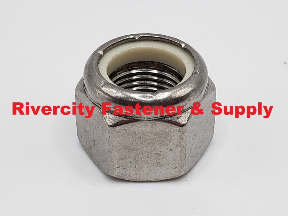 5/8-18 Stainless Steel Nylon Insert Stop Nuts 5/8x18 Nuts 5/8 x 18 Lock ...