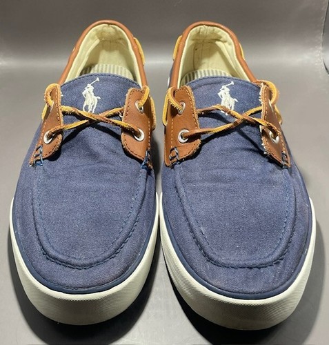 Mens Size 10 5 Polo Ralph Lauren Rylander Boat Shoes With Leather Upper