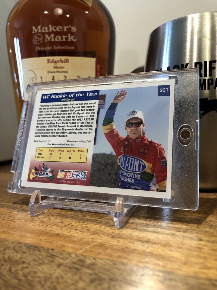 Jeff Gordon Rookie Of The Year Card MAXX 1994 IMMACULATE | eBay