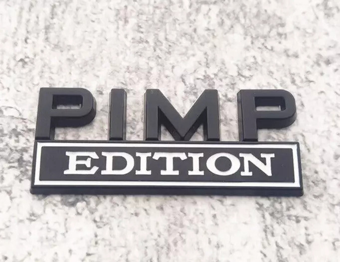 2PCS 3D PIMP Edition Black&White Emblem Badge Decal Stickers For ...