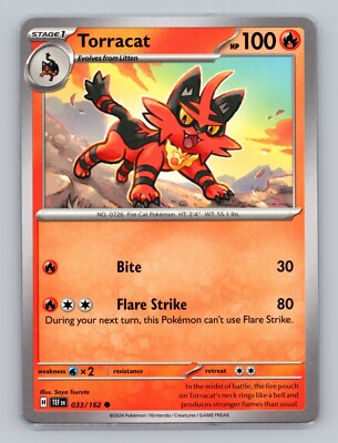 Torracat 033/162 Temporal Forces Common NM TEF EN Pokemon Card Scarlet ...