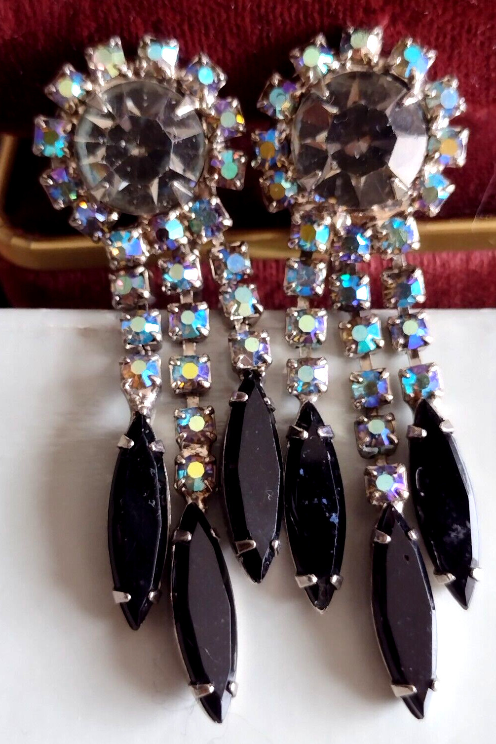 DELIZZA & JULIANA BLACK RHINESTONES AURORA BOREALIS D… - Gem