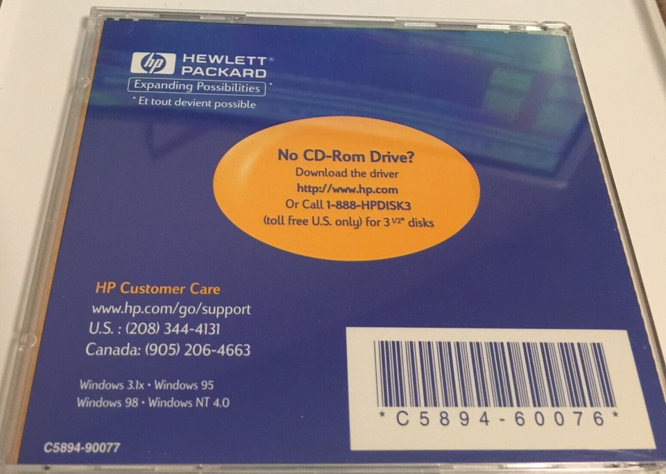 HP Deskjet Printer 710C Series Printer Software Drivers Disk Win95 ...