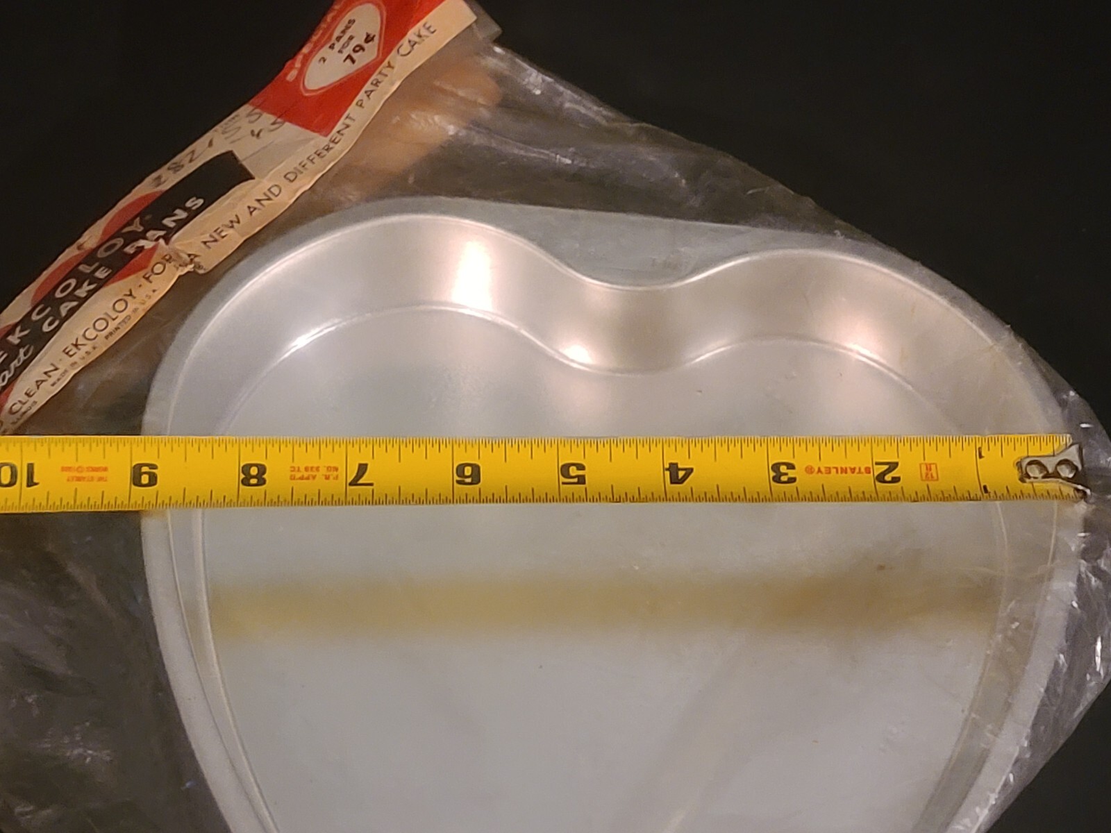 NEW SEALED (PACK OF 2) VTG Ekcoloy Ecko Sweetheart Heart Shaped Baking ...