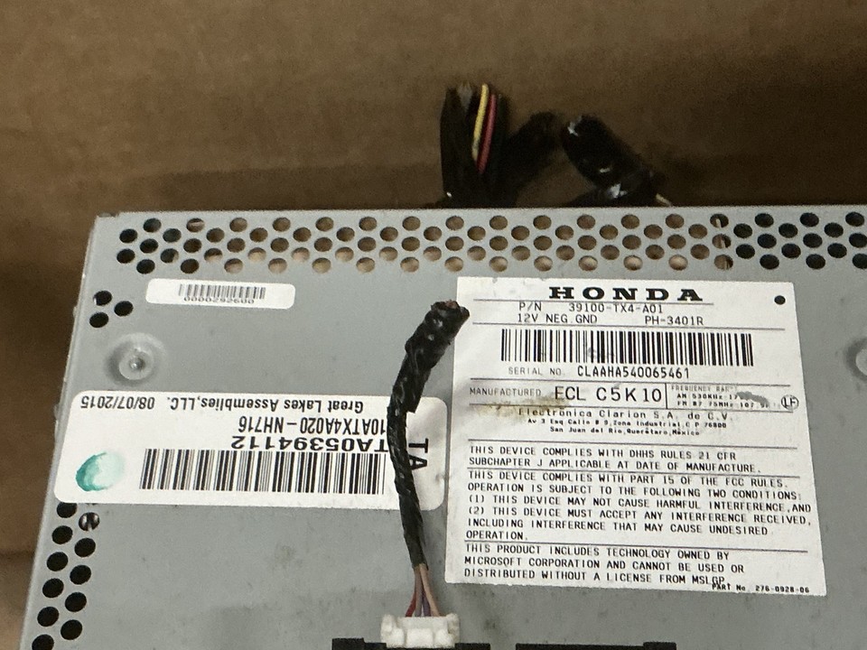 2013-2018 ACURA RDX AM FM CD PLAYER RADIO RECEIVER HEAD UNIT OEM 39100 ...
