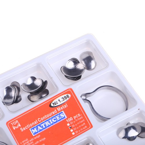 100pcs TOR VM Dental Matrix Band Sectional Contoured Metal Matrices ...